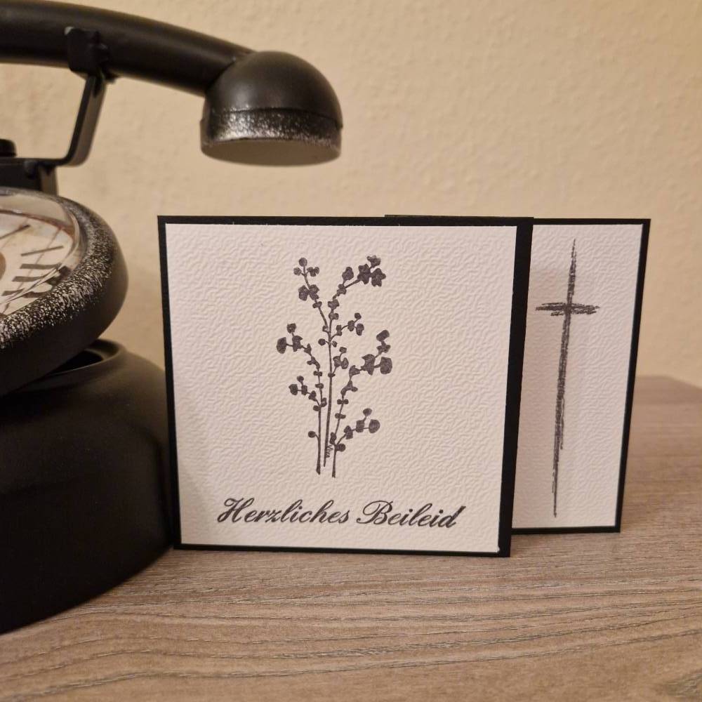 Trauerkarte / Herzliches Beileid / Kreuz / Trostspruch / Beileidskarte ...
