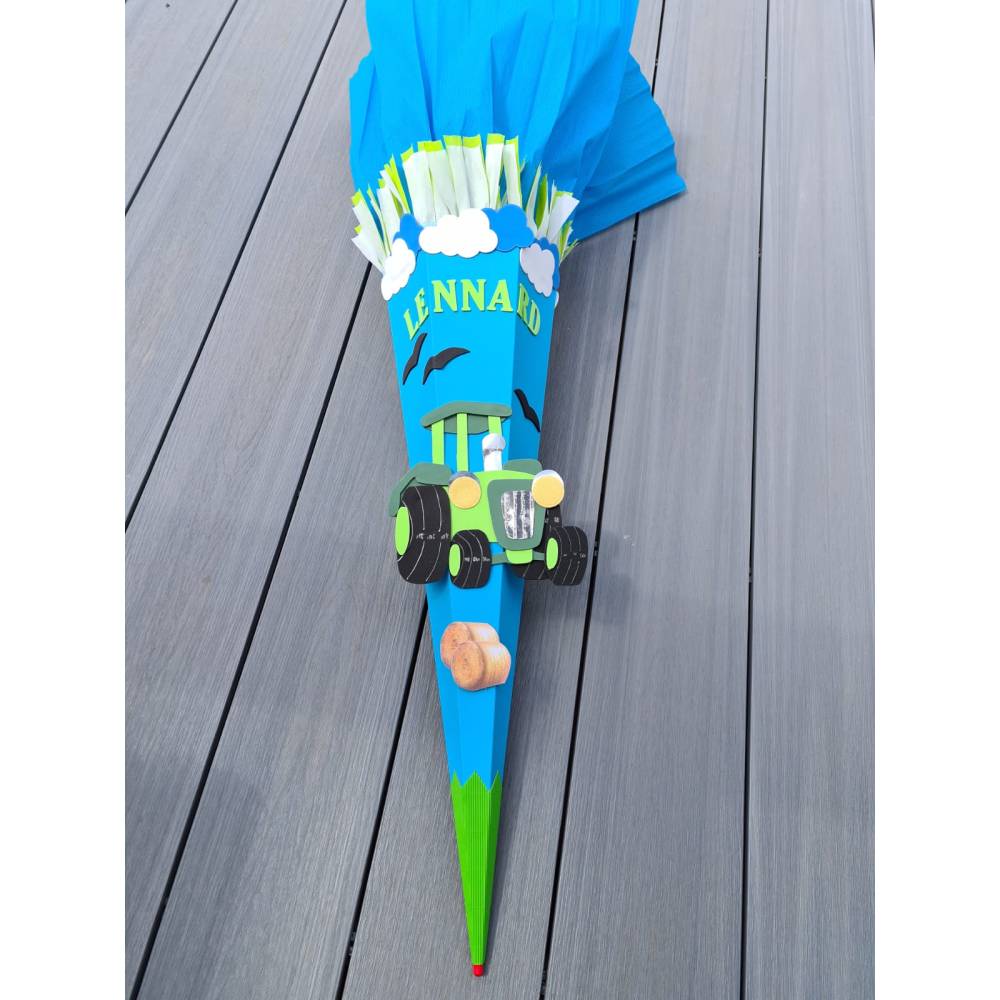 Traktor Schultüte Zuckertüte als DIY Set oder in handarbeit hergestellt ...