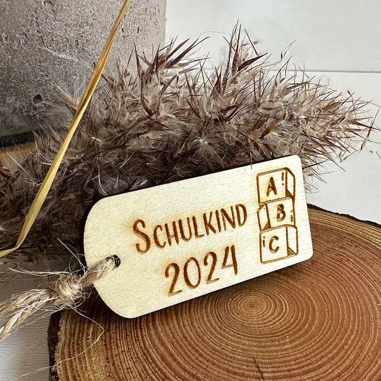 Anhänger aus Holz | Schulkind 2024 I ABC | Einschulung | Schule