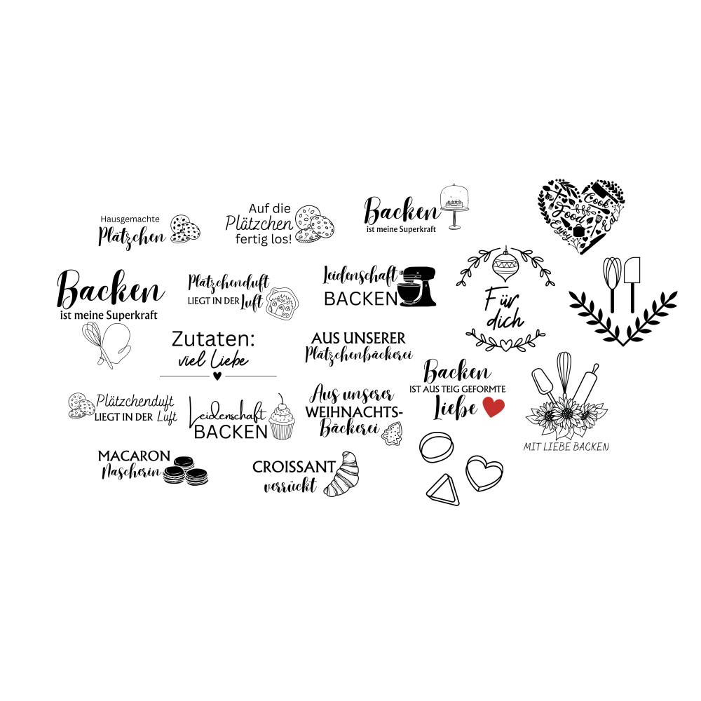 Backen Bundle Plotterdatei - SVG Download Datei - Plotterdatei - Basteln - DIY - Cricut - Kuchen ...