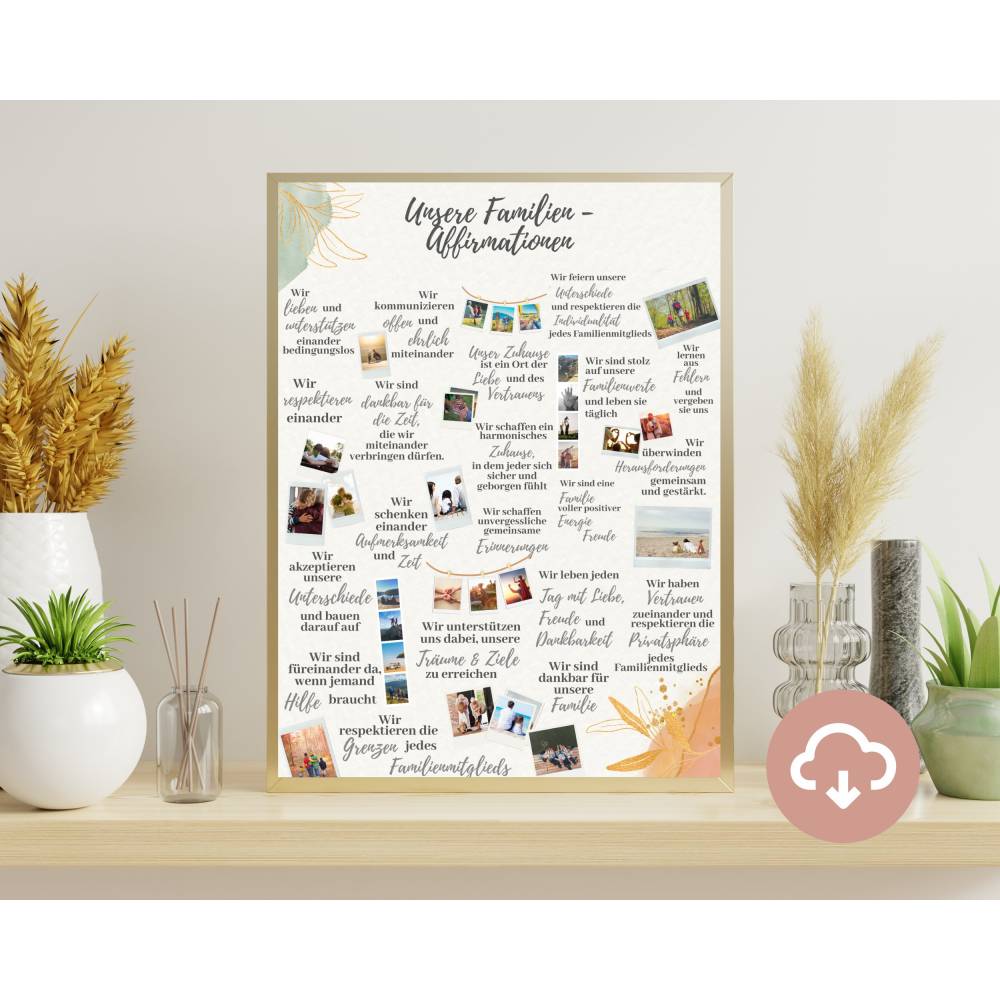 Familien Werte Poster PDF – 20 Glaubenssätze für mehr Achtsamkeit ...