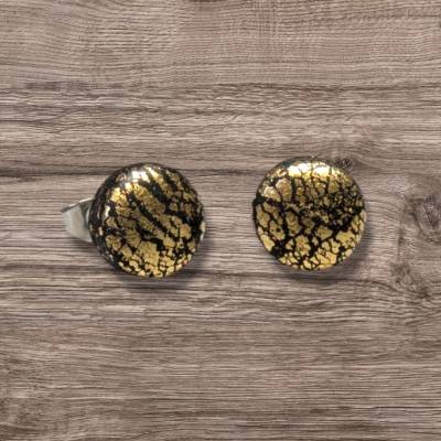 Black and White Loop Ohrstecker, Fimo