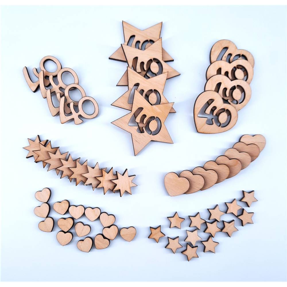 Streudeko 40 Geburtstag Tischstreu Deko Holz Jubiläum zum