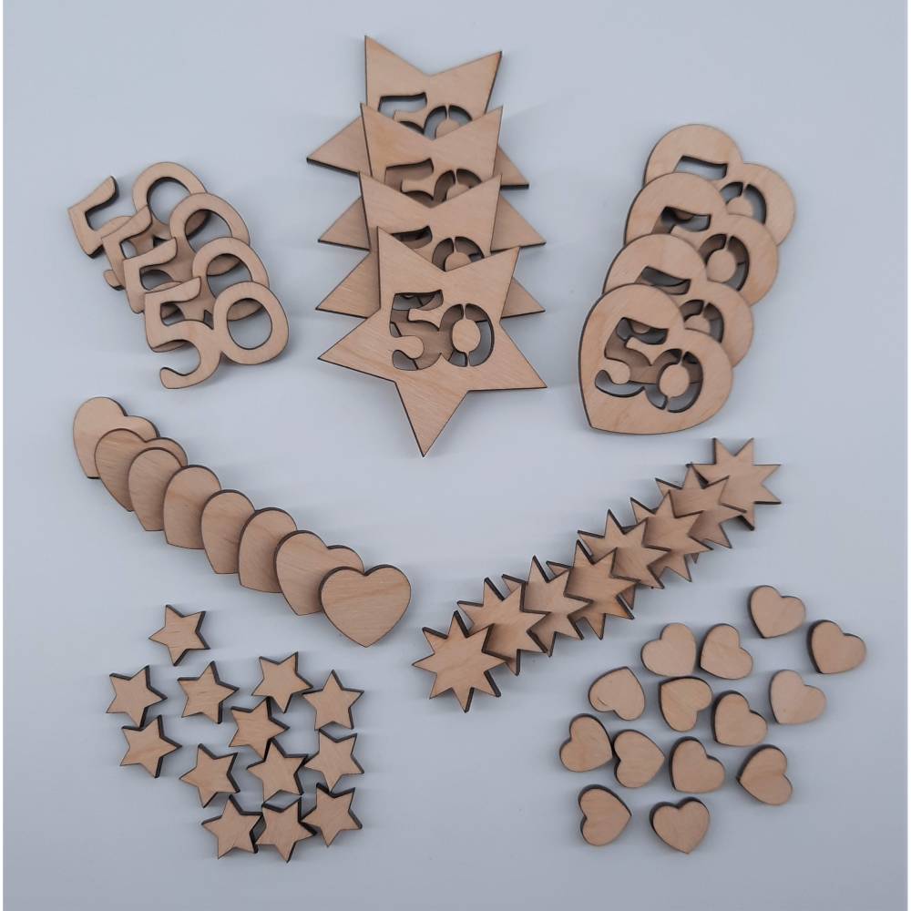 Streudeko 50 Geburtstag Tischstreu Deko Holz Jubiläum zum