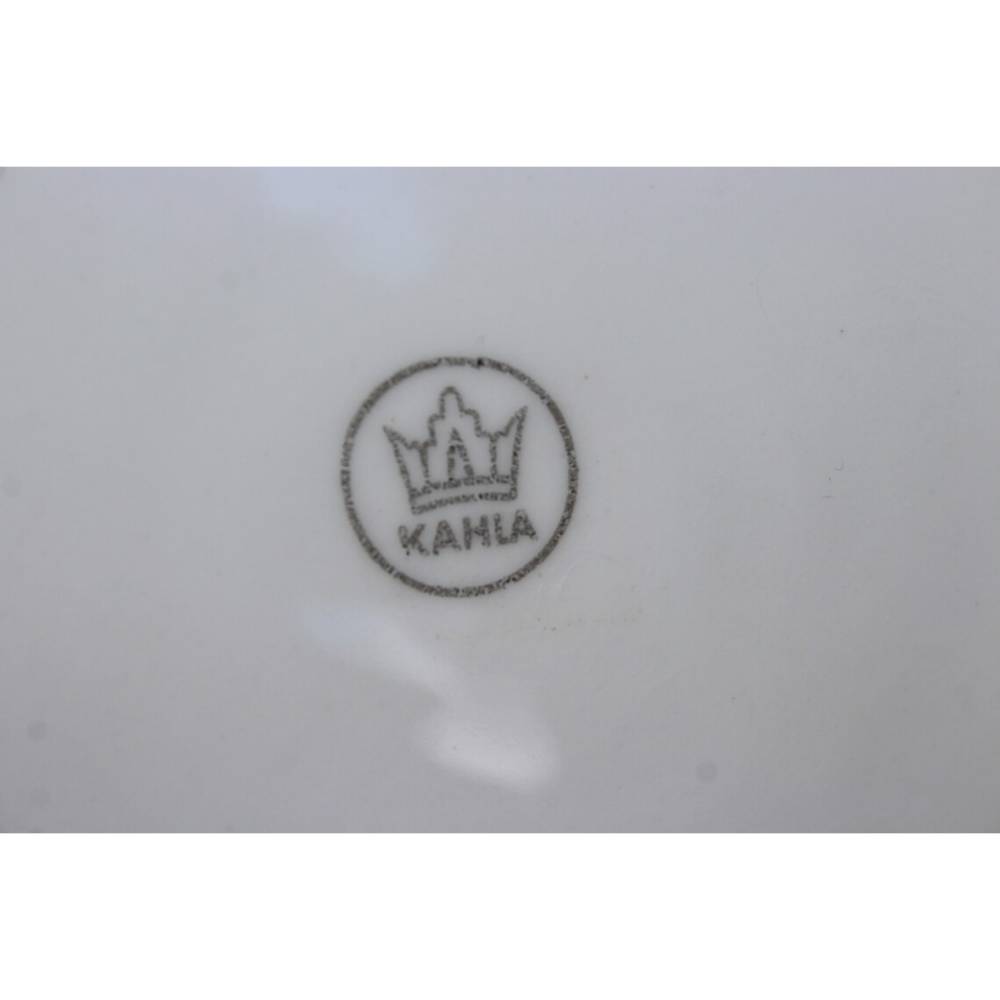 RESERVIERT für A. 2 Suppenteller Goldrand Wellenrand Kahla Porzellan DDR 50er Jahre