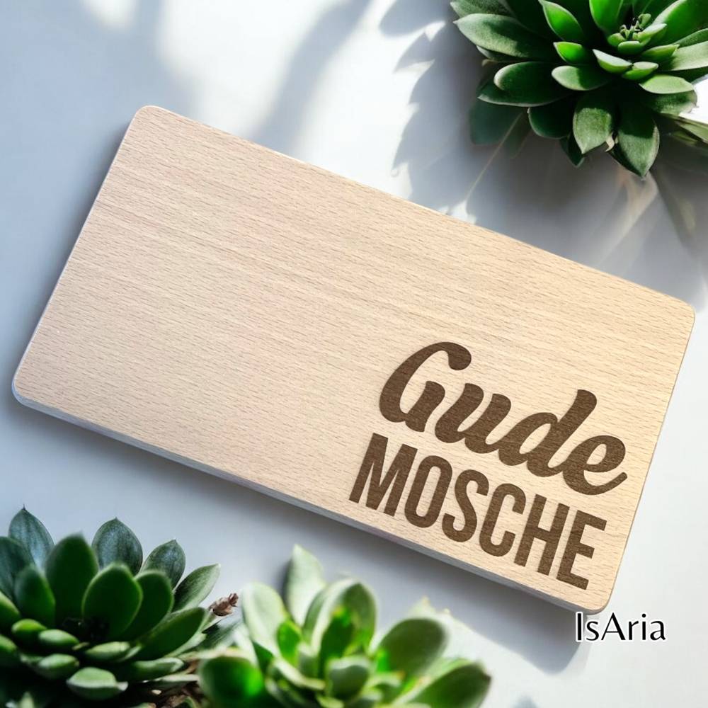 Frühstücksbrettchen Gude Mosche/Hessisch/Schneidebrett/Holzbrett/