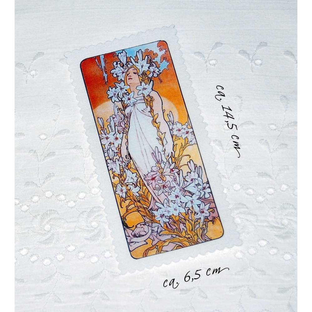 Aufnäher Patches Applikation Mucha Jugendstil Blumen Flowers