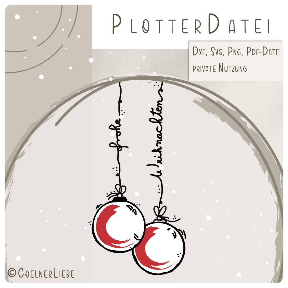 Plotterdatei Weihnachtskugeln, Christbaumkugeln