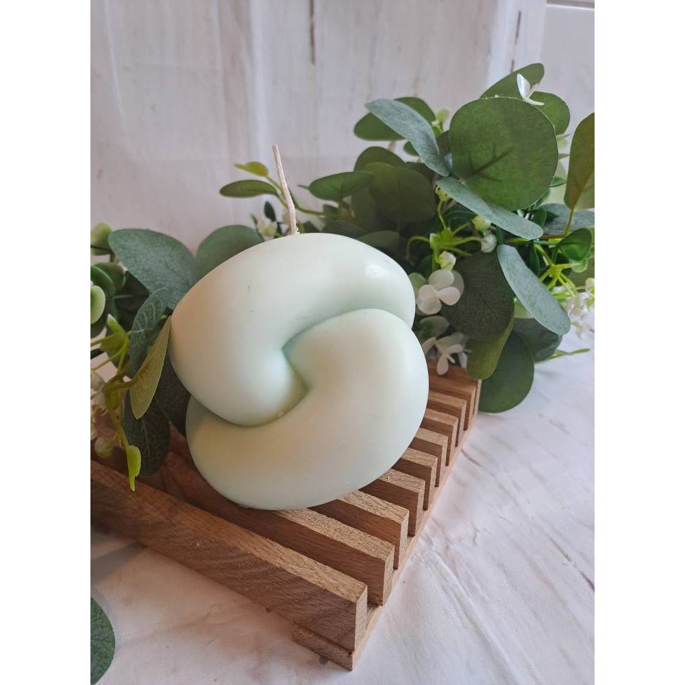 Knotenkerze Knoten Kerze weiß oder grün XXL Soja Sojawachs DIY 1296