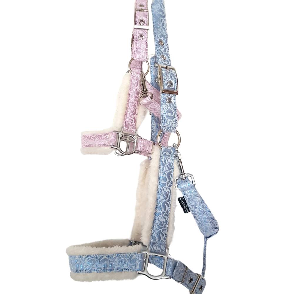 Halfter Mini Shetty "Julia" Deluxe rosa glänzend Pferdehalfter