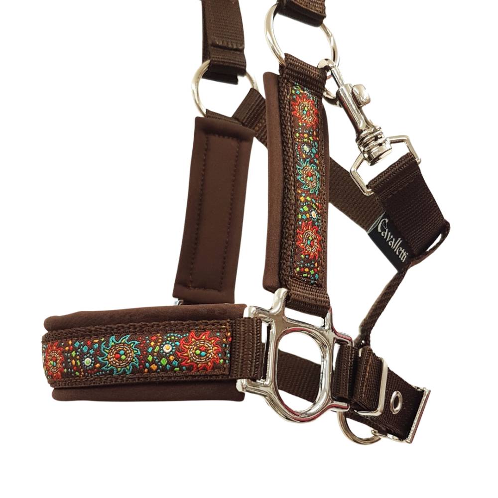 Halfter Shetty "Bunte Sonne" braun Pferdehalfter Größe Shetty braun