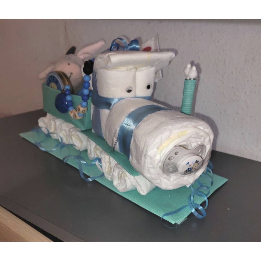 Windeltorte Eisenbahn Zug Baby Junge Geschenk Geburt Taufe