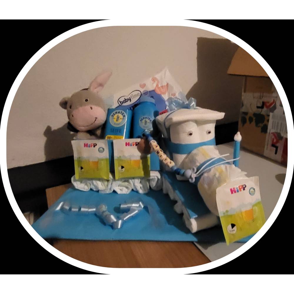 Windeltorte Eisenbahn Zug Baby Junge Geschenk Geburt Taufe