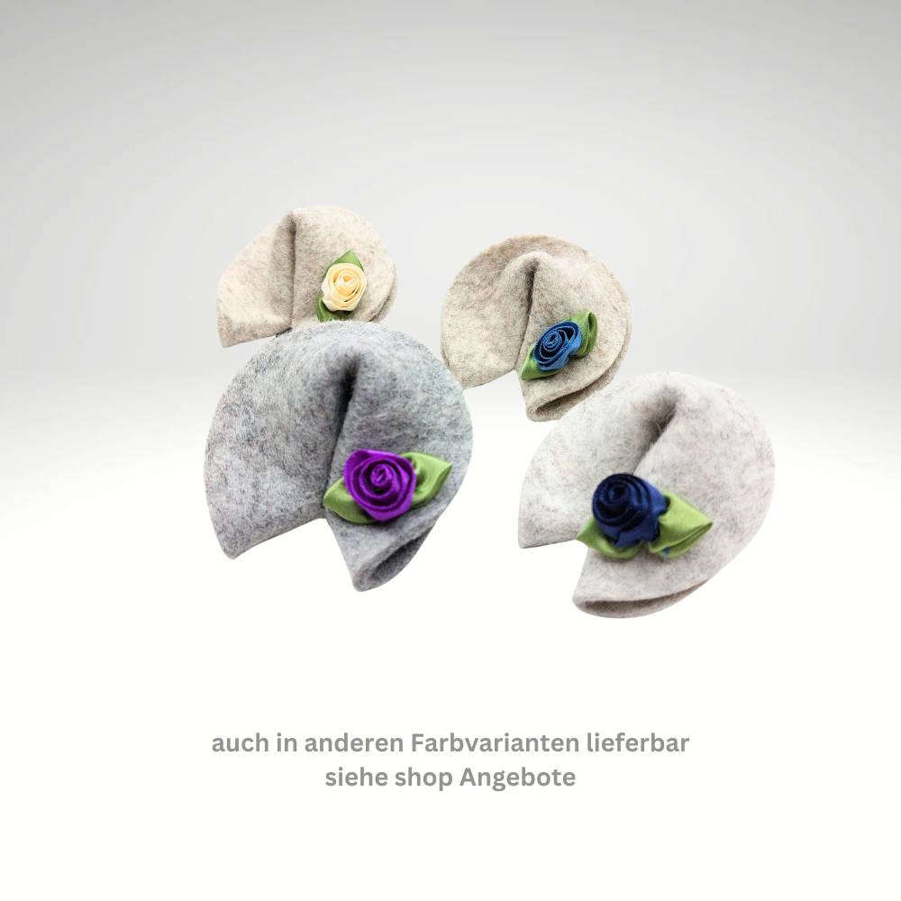 Glückskeks Filz Rose Blume . Geschenkverpackung