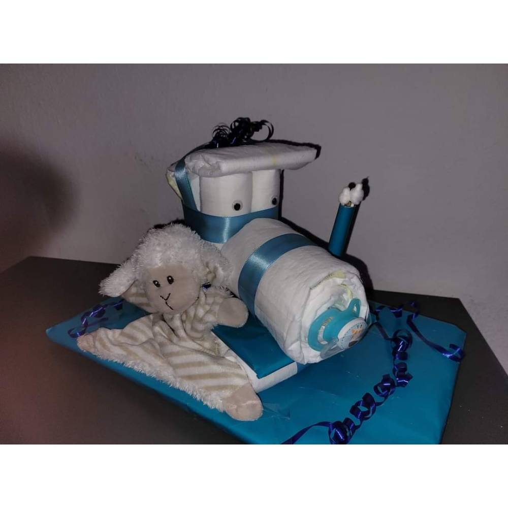 Windeltorte Eisenbahn Zug Lok Baby Junge Geschenk Geburt Taufe Pullerparty
