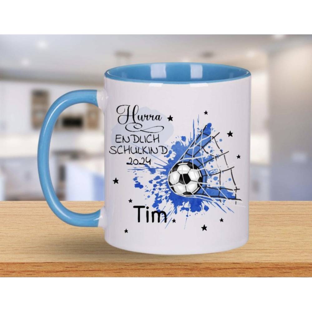 Tasse Schulkind mit Namen Einhorn Mädchen personalisiert