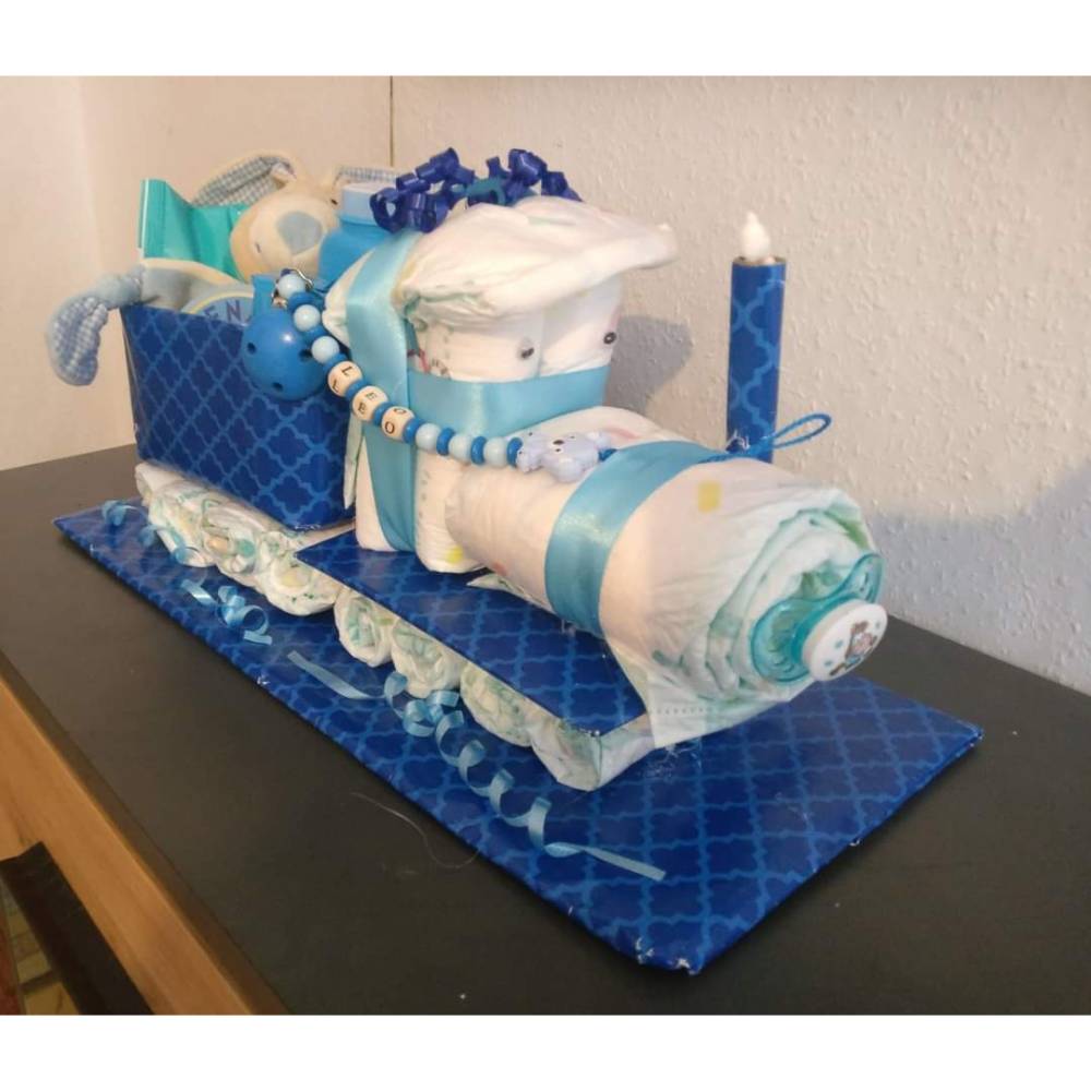 Windeltorte Eisenbahn Zug Baby Junge Geschenk Geburt Taufe