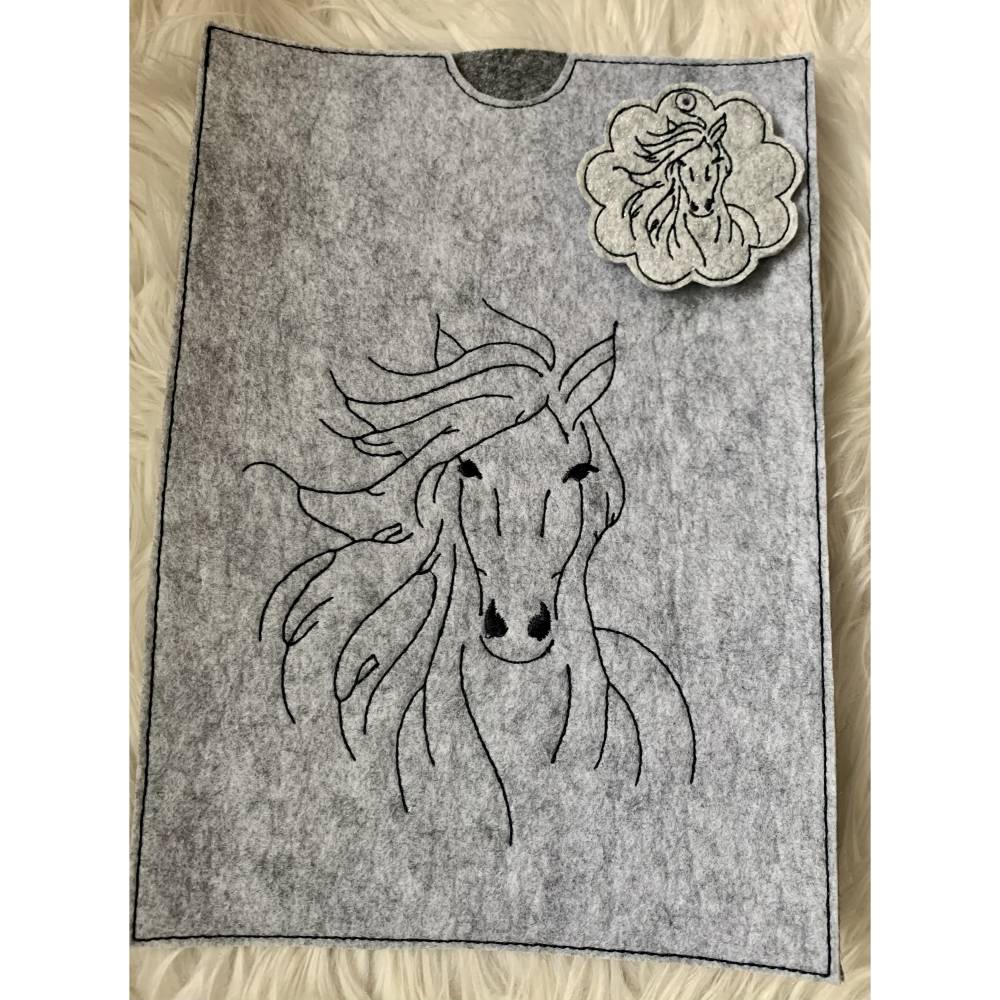 Stickdatei Equidenpass, Impfpass, Pferdepass, Pferdekopf Set