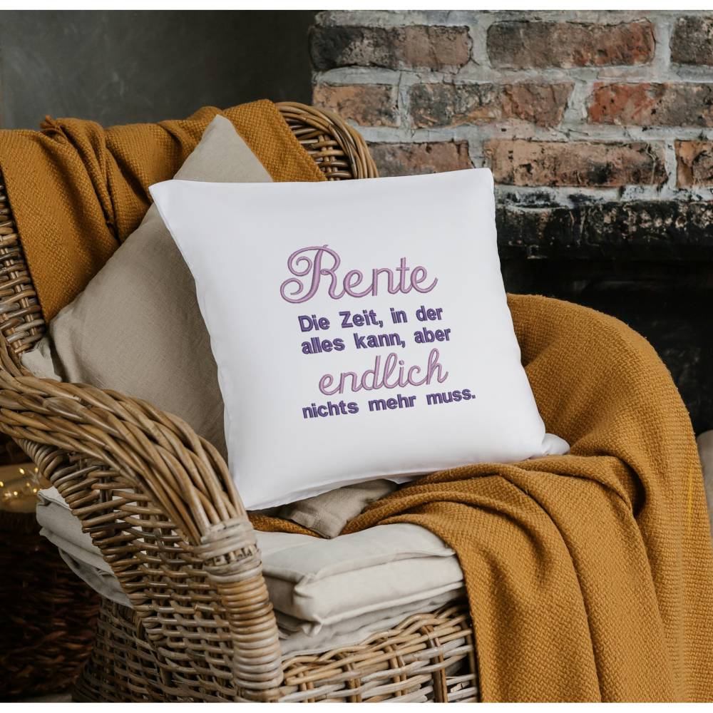 Stickdatei Spruch Rente