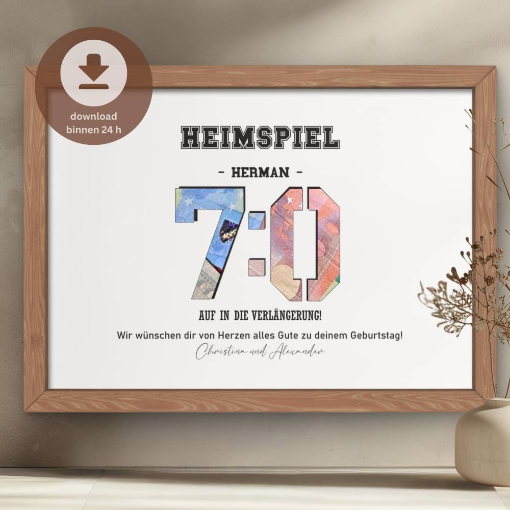 70. Geburtstag Geldgeschenk personalisiert | 70 Geburtstag Mann ...
