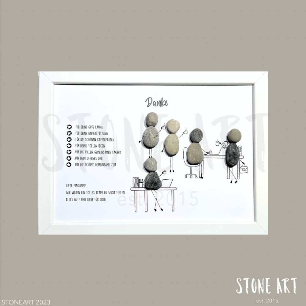 Steinbild "Danke" Kollegen Kollegin Geschenk zur Rente