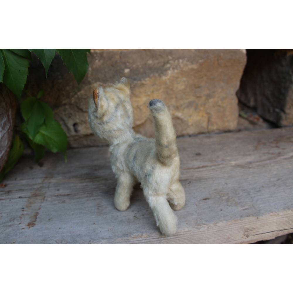 alte STEIFF Katze Lizzy Stofftier ohne IDs 50er Jahre