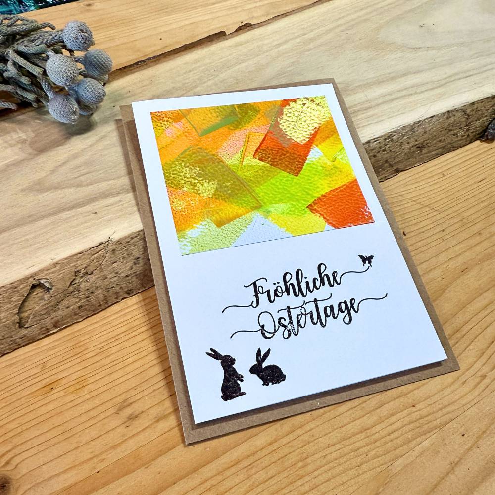 Original Osterkarte mit süßen Häschen. Perfekt für liebe