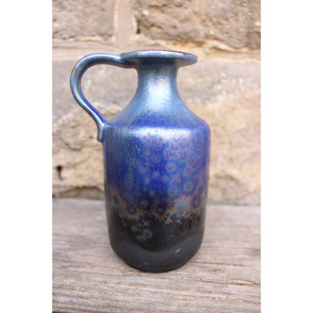 CERAMANO Vase 271 blau metallic Hans Welling Kunstkeramik Studiokeramik ...