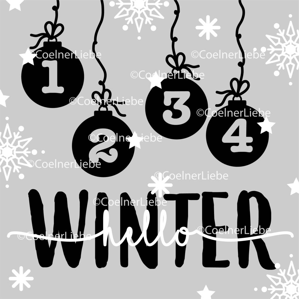 Plottdesign Hello Winter – Winterliche Plotterdatei für Advent & Weihnachten