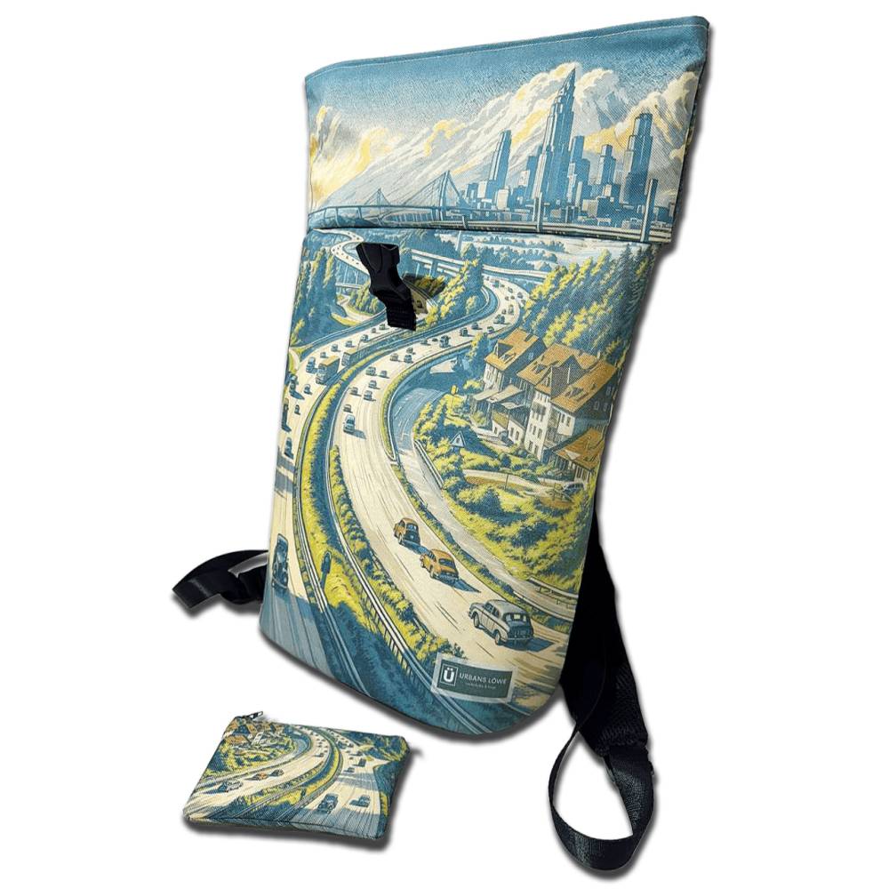 Urbaner Rolltop Rucksack "Autobahn" für Damen & Herren | Wasserdicht ...