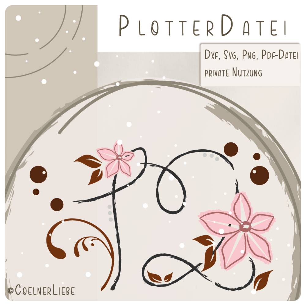 Plottdesign Geburtstagsblume Zahl 12 – Florale Plotterdatei zum Geburtstag