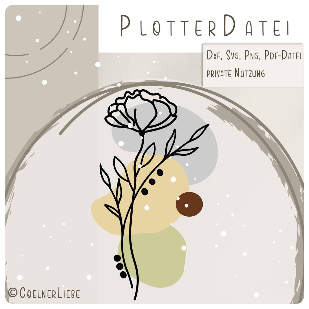 plotterdatei blume - Digitales Produkt, Datei, Anleitung, Download