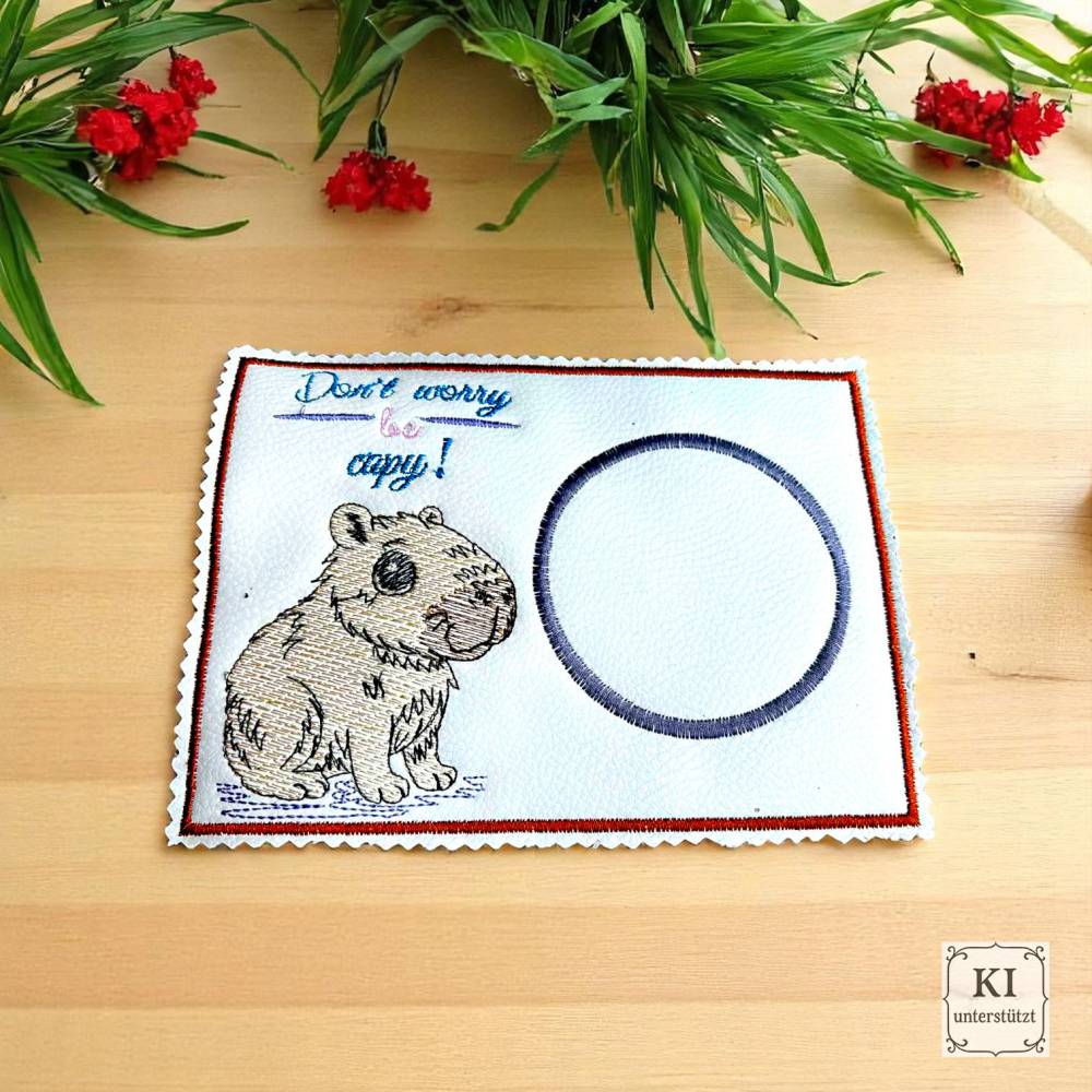 Stickdatei Set Cabbibara – Scribble Capybara inkl. ITH MugRug ab 10x10 cm