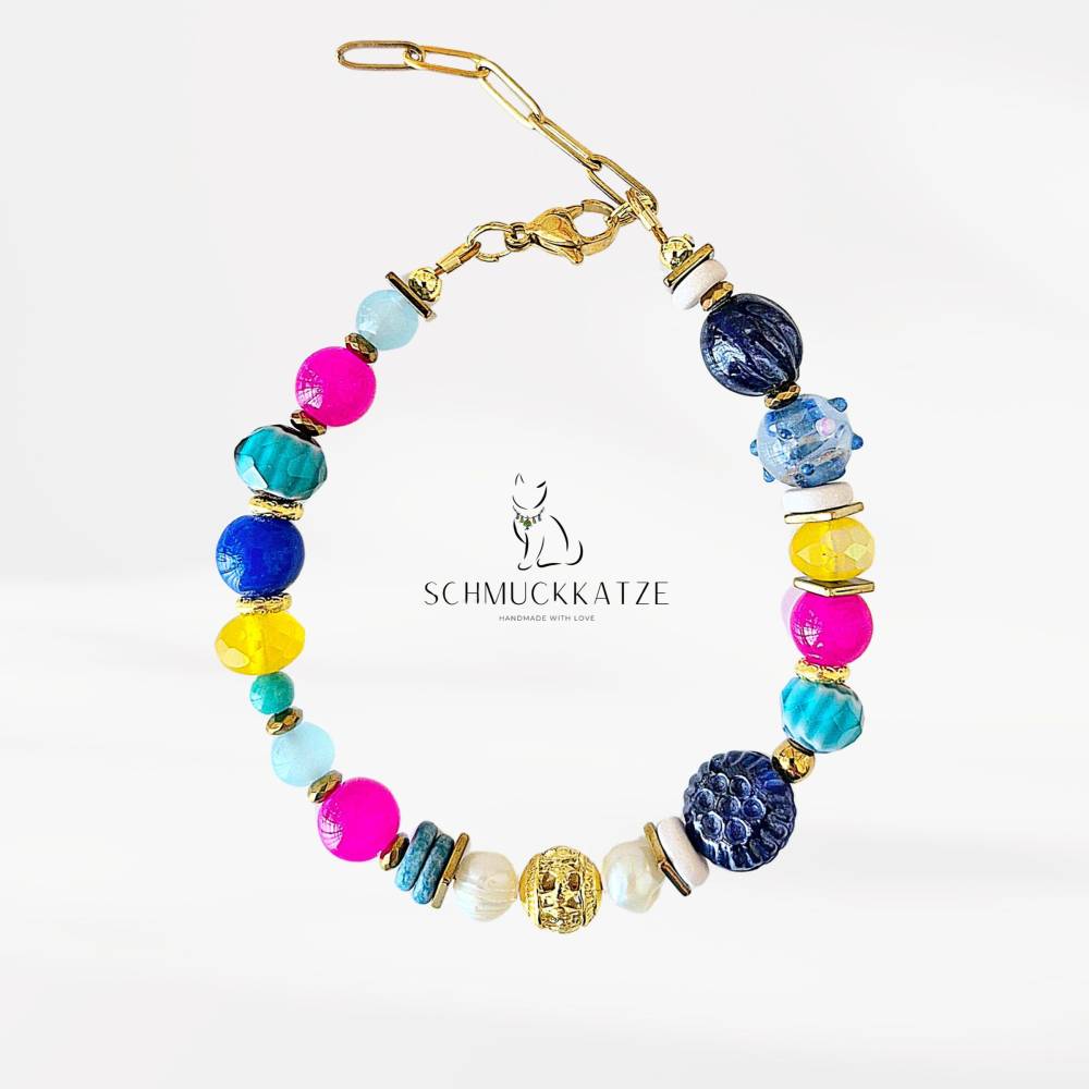 bunte Armbänder aus Glasperlen - Perlenarmband im Boho-Style - Gute ...