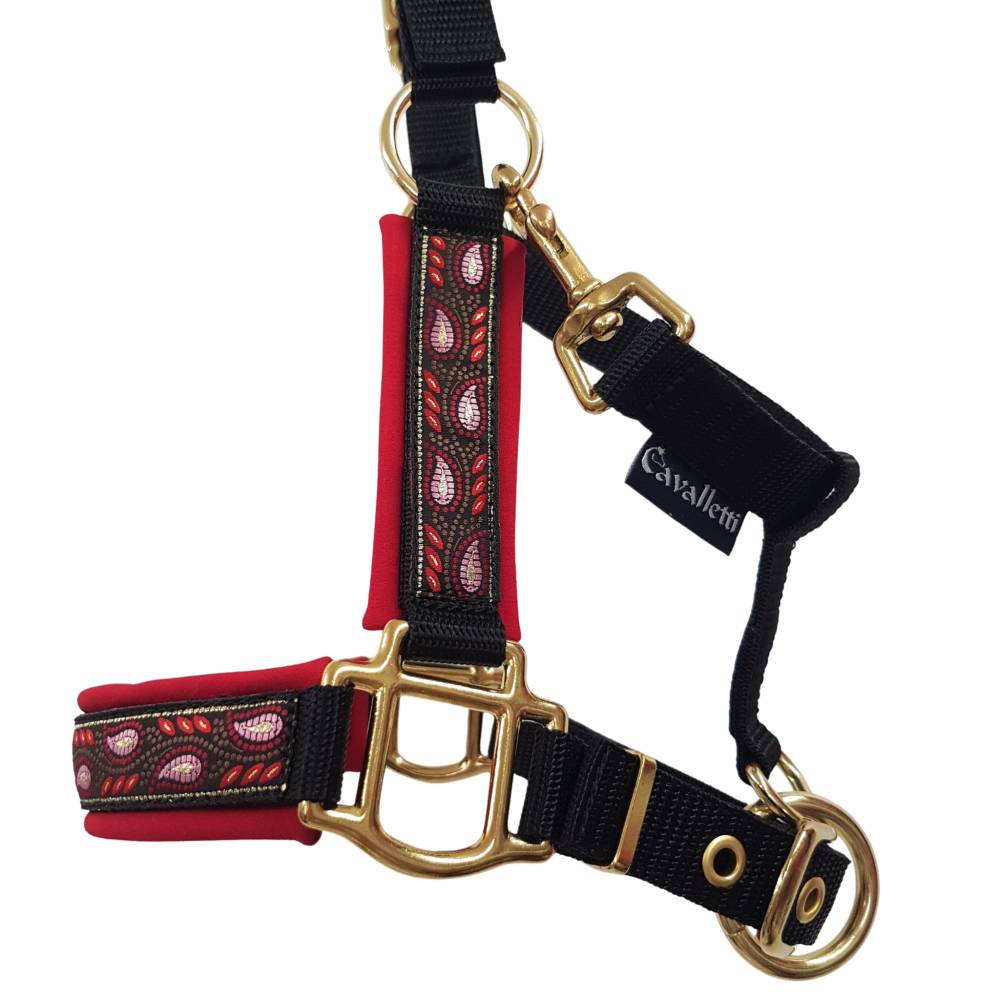 Halfter Shetty XS Zauberranke schwarz rot gold Pferdehalfter Halfter ...