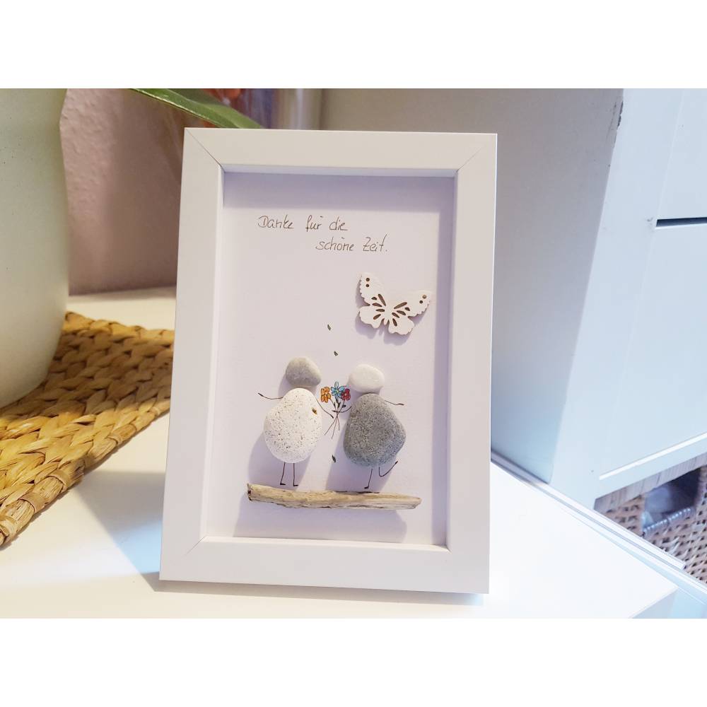 Steinbild, Kieselbild "Danke für die schöne Zeit"