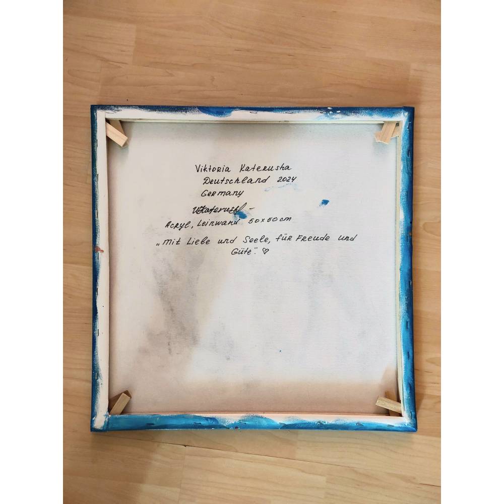 Katze Acrylgemälde auf Leinwand 50/50cm - Pop Art Abstrakt - Katzebild ...