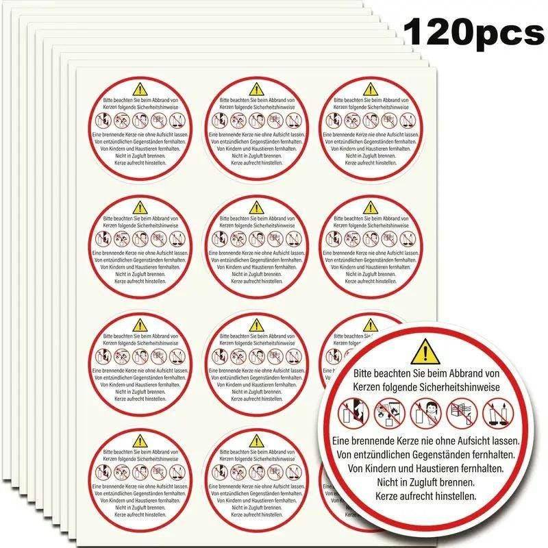 deutschsprachige Sicherheitsaufkleber für DIY Kerzen | Entspricht DIN ...