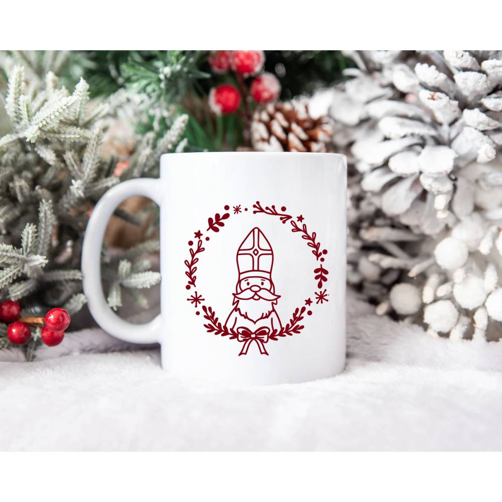 Plotterdatei Nikolaus SVG – Weihnachtsmann Kranz Adventskalenderzahlen für Cricut & Silhouette