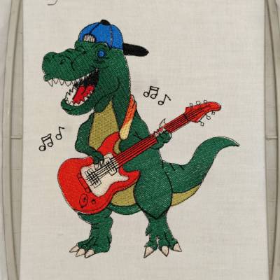 Dino mit Gitarre 13x18 oder 14x20 Rahmen Vollstick