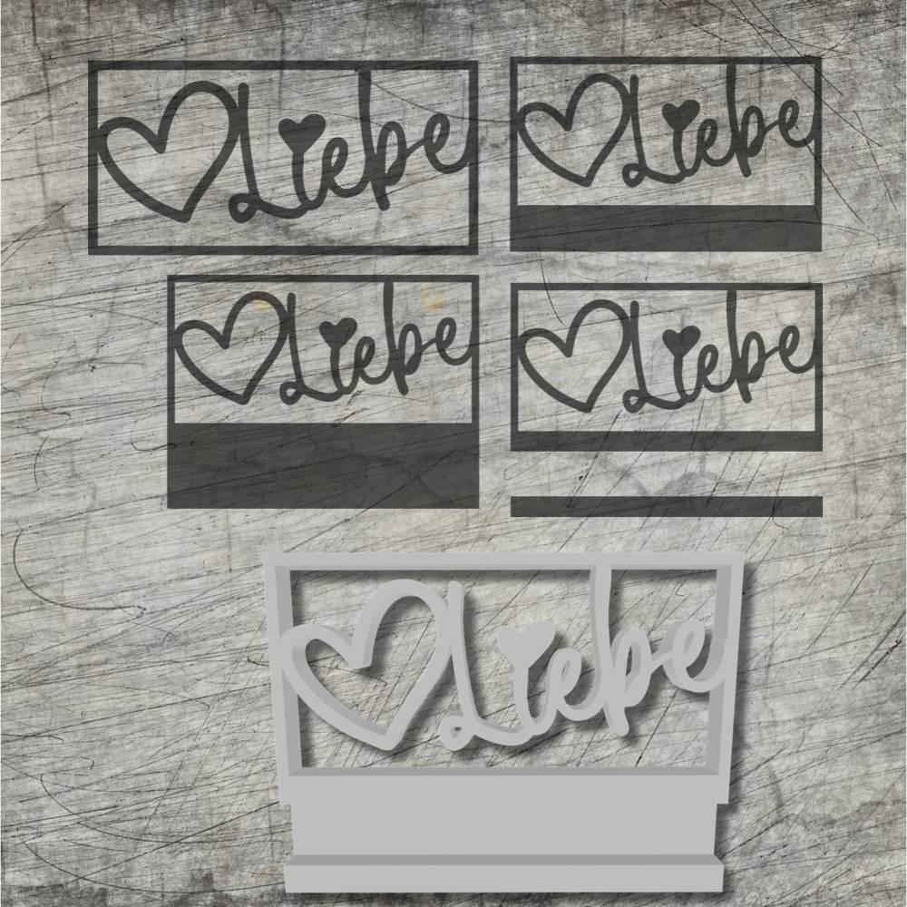 *Liebe* im Rahmen * 3D Druck-, Laser und Plotterdatei in verschiedenen Varianten