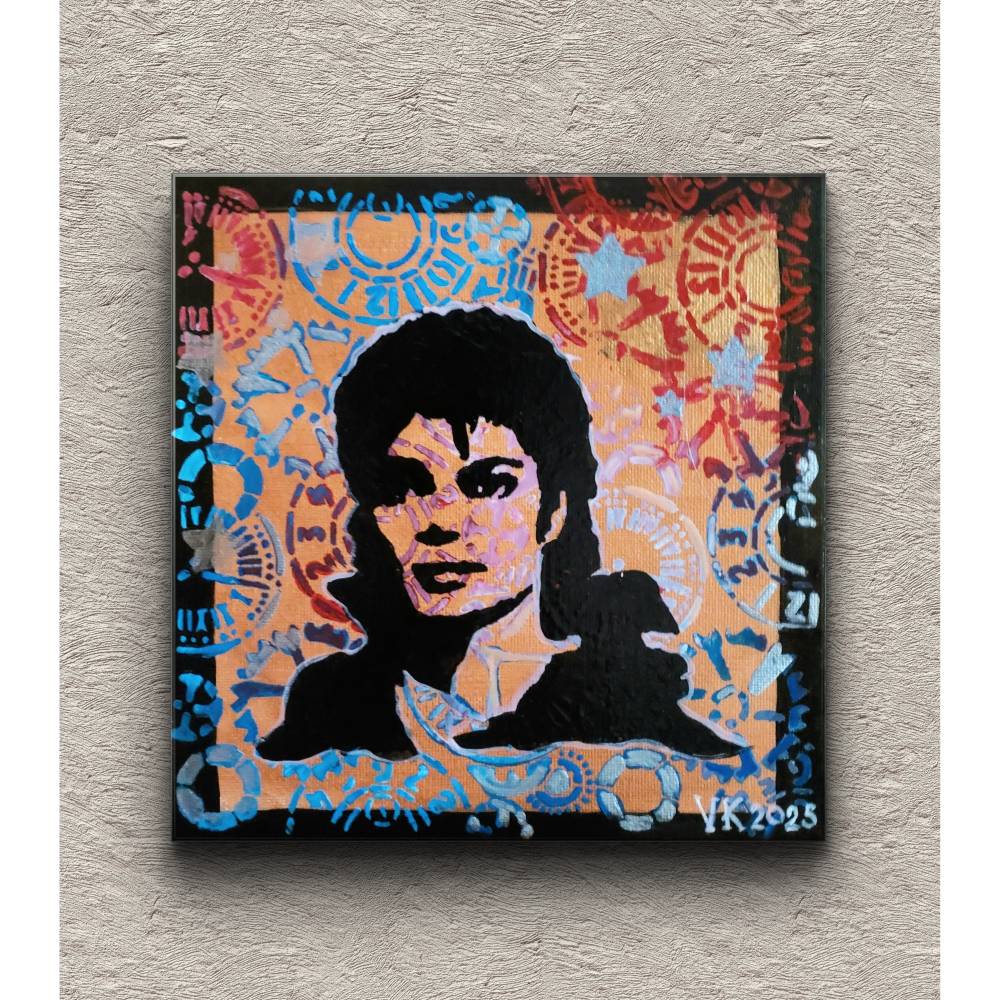 Acrylgemälde 20×20 cm – Pop Art Porträt inspiriert von Michael Jackson ...