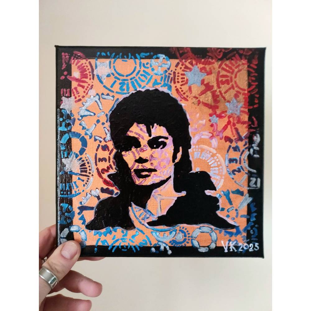 Acrylgemälde 20×20 cm – Pop Art Porträt inspiriert von Michael Jackson ...
