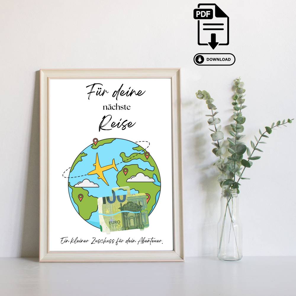 Geldgeschenk Reisen - Last Minute Geschenk Geld - PDF Download zum ...