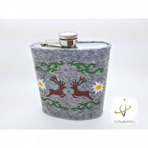 Edelstahl Flachmann bestickt 200 ml Steakhouse Barbequer