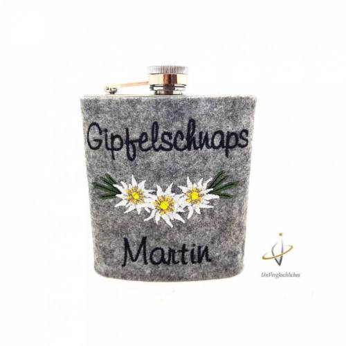 Edelstahl Flachmann bestickt 200 ml Steakhouse Barbequer