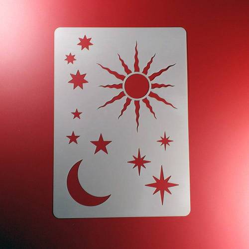 Schablone Sonne Mond Stern Sterne - BA41