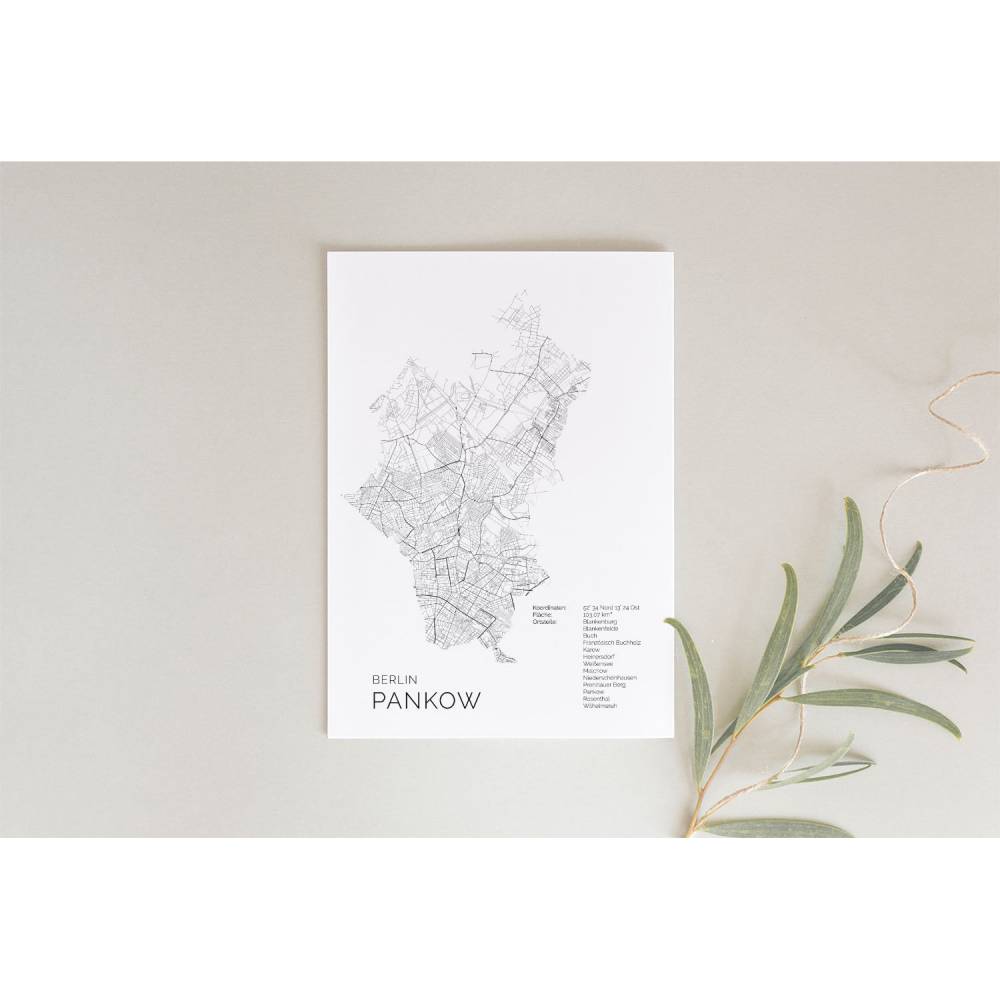 BERLIN PANKOW Poster Map | Kunstdruck | hochwertiger Print | Pankow ...