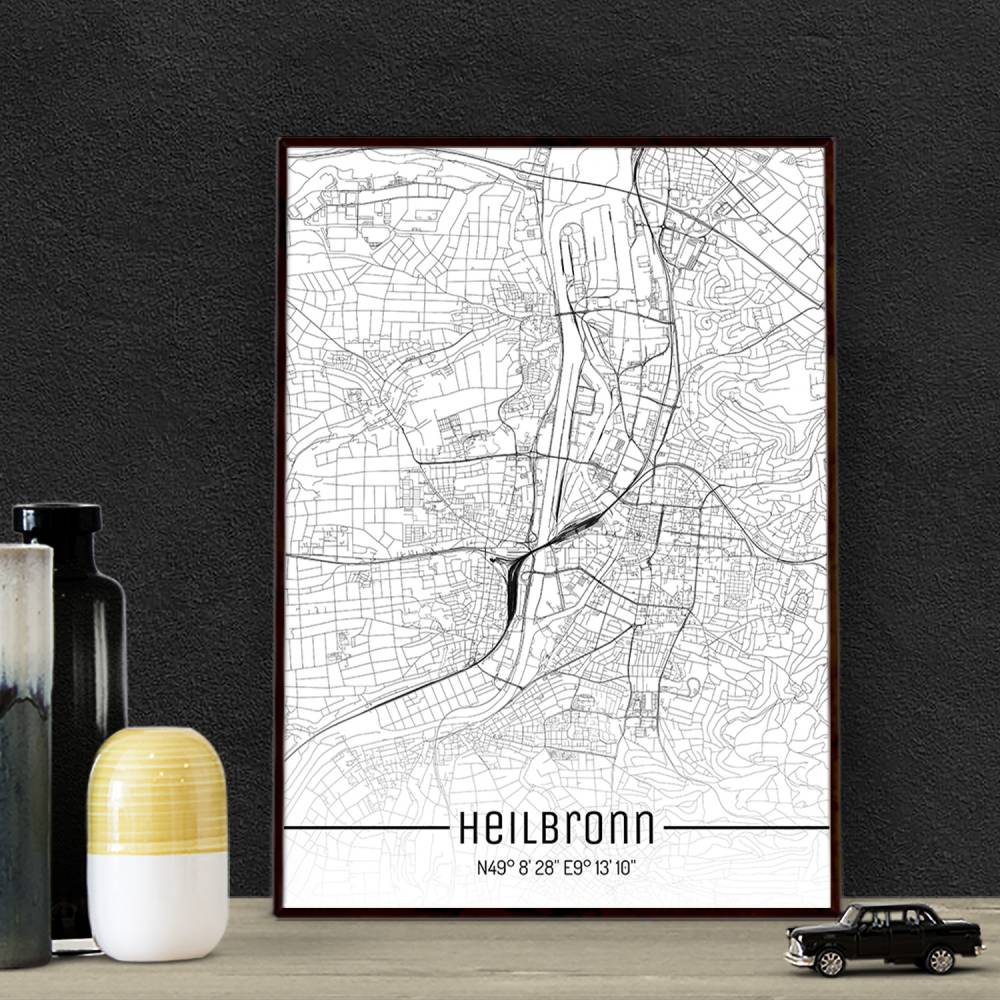 Stadtplan HEILBRONN - Just a Map I Digitaldruck Stadtkarte