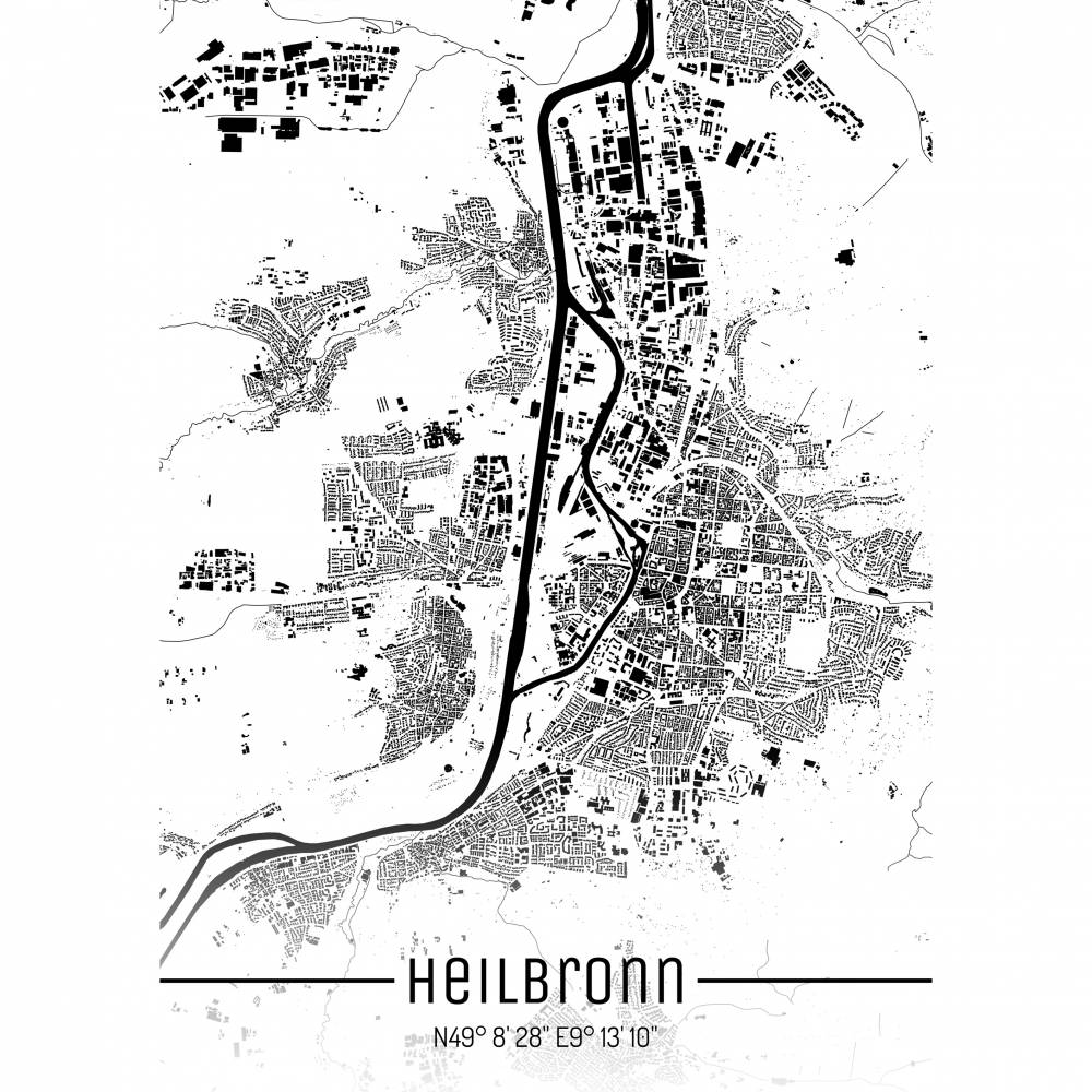 Stadtplan HEILBRONN - Just a Map I Digitaldruck Stadtkarte